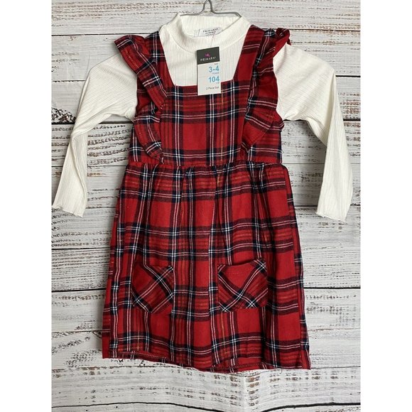 Primark | Dresses | Primark Girls Tartan Red Plaid Pinafore Dress With ...